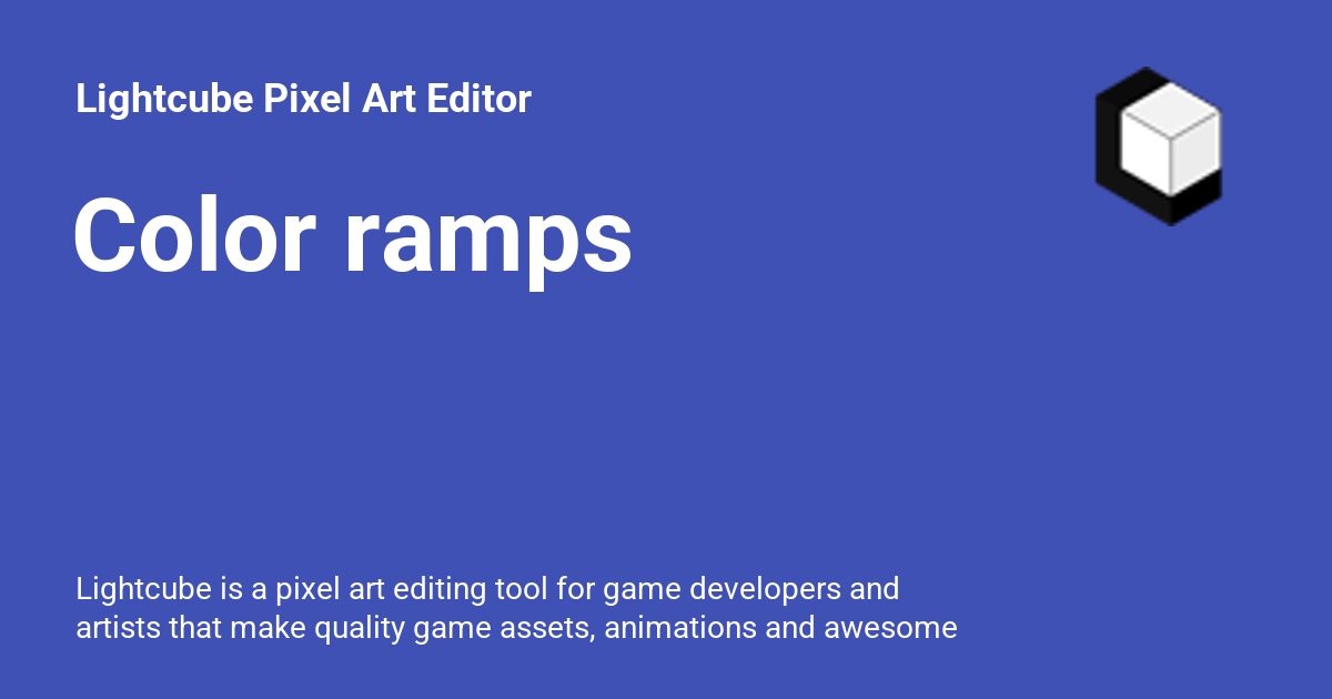 Color ramps - Lightcube Pixel Art Editor