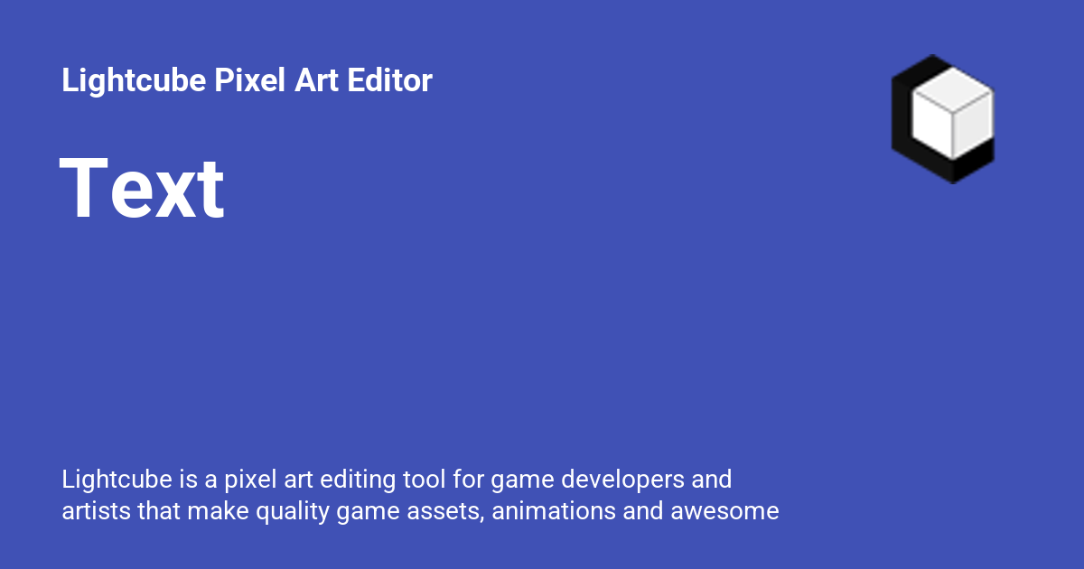 Text - Lightcube Pixel Art Editor